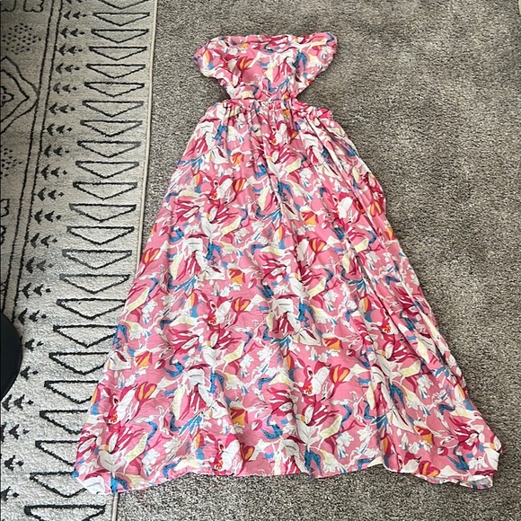 Petal & Pup | Dresses | Petal And Pup Midi Floral Pattern Pink Dress ...
